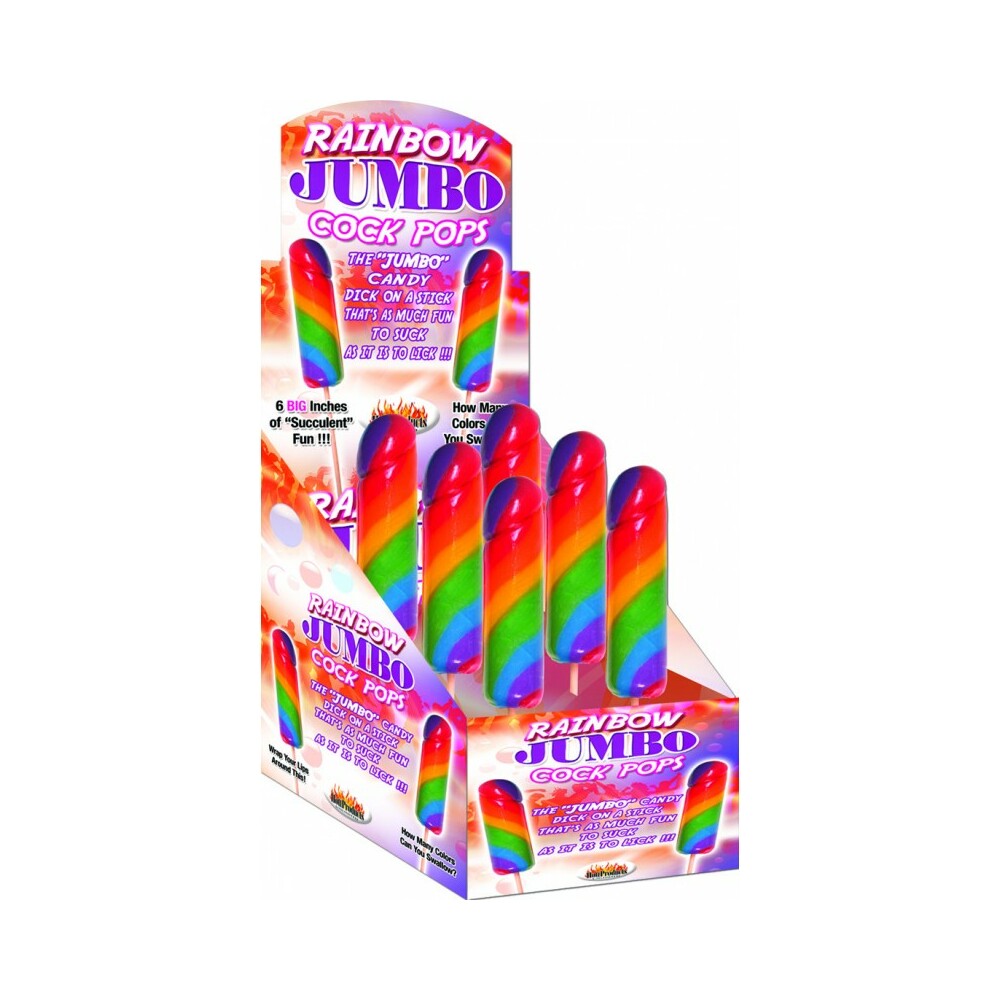 Rainbow Jumbo Cock Pops (Display) — Nalpac