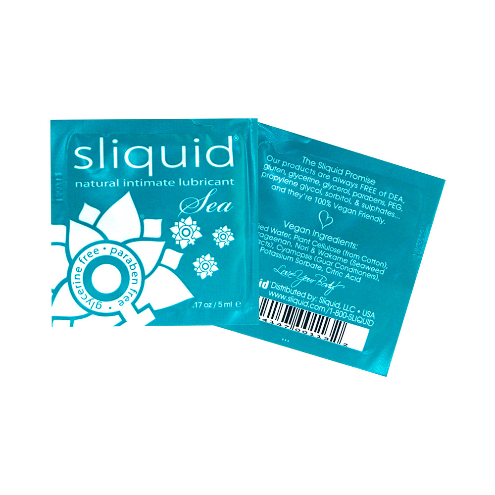 Sliquid Sea Water-Based Lubricant with Seaweed Pillows (200/Bag) — Nalpac