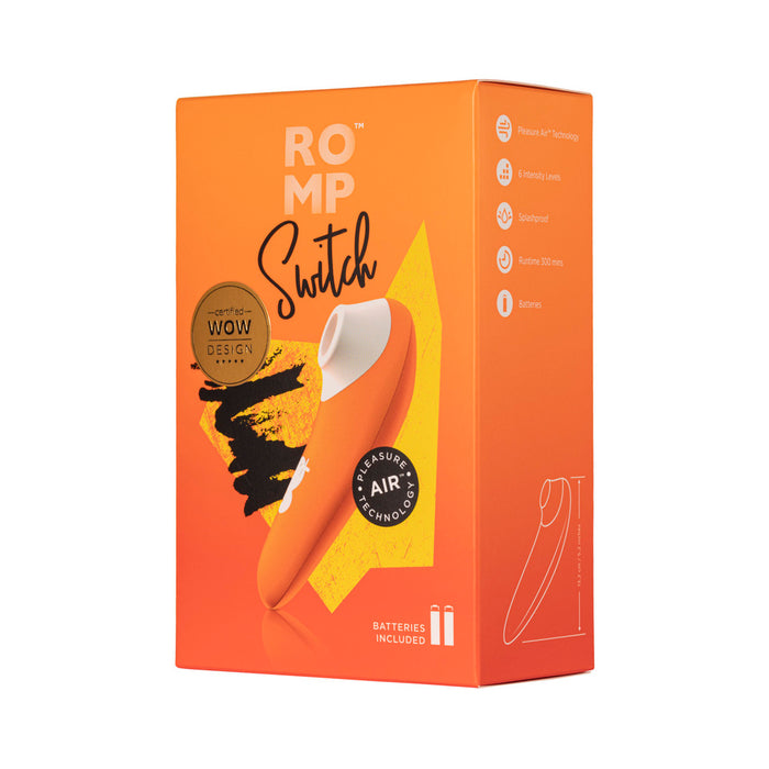 ROMP Switch Silicone Pleasure Air Clitoral Vibrator Orange — Nalpac