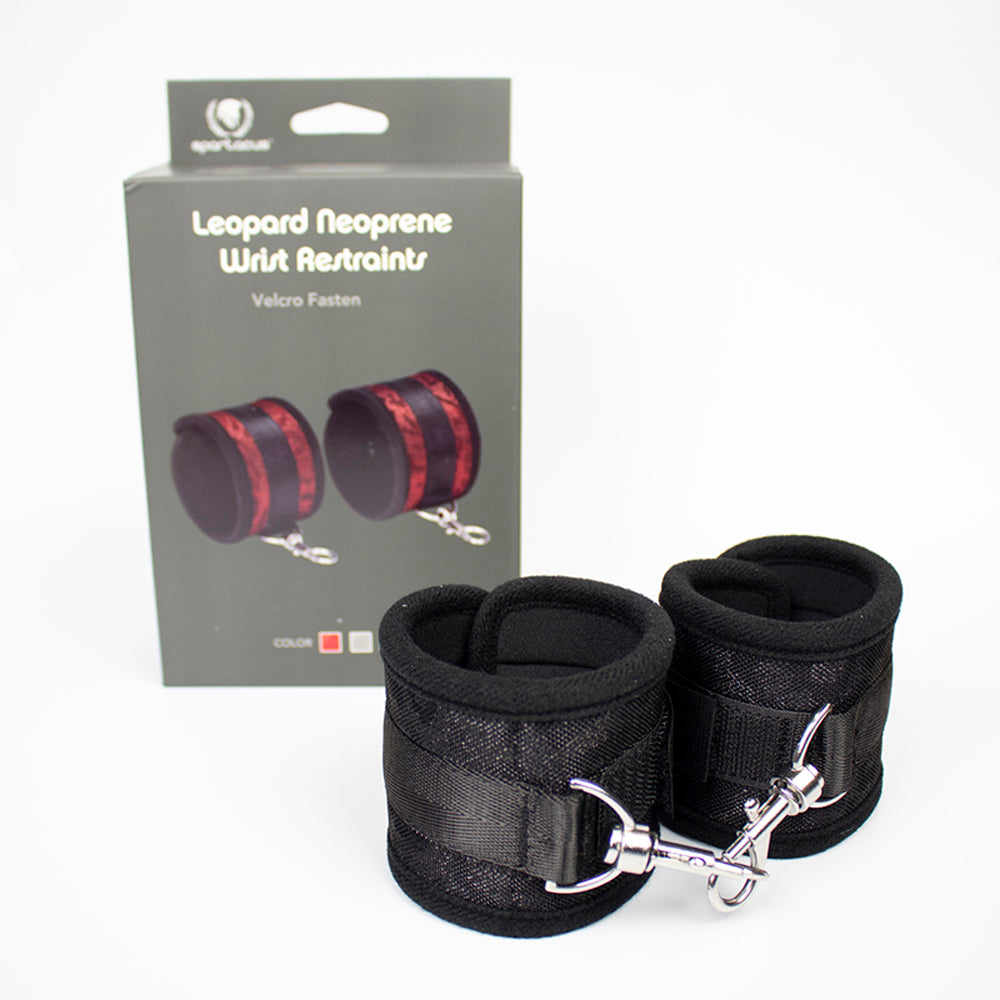 Spartacus Wrist Restraints Neoprene Black — Nalpac
