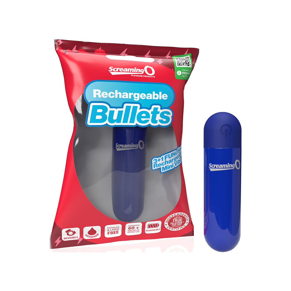 Screaming O Rechargeable Bullets Blue — Nalpac