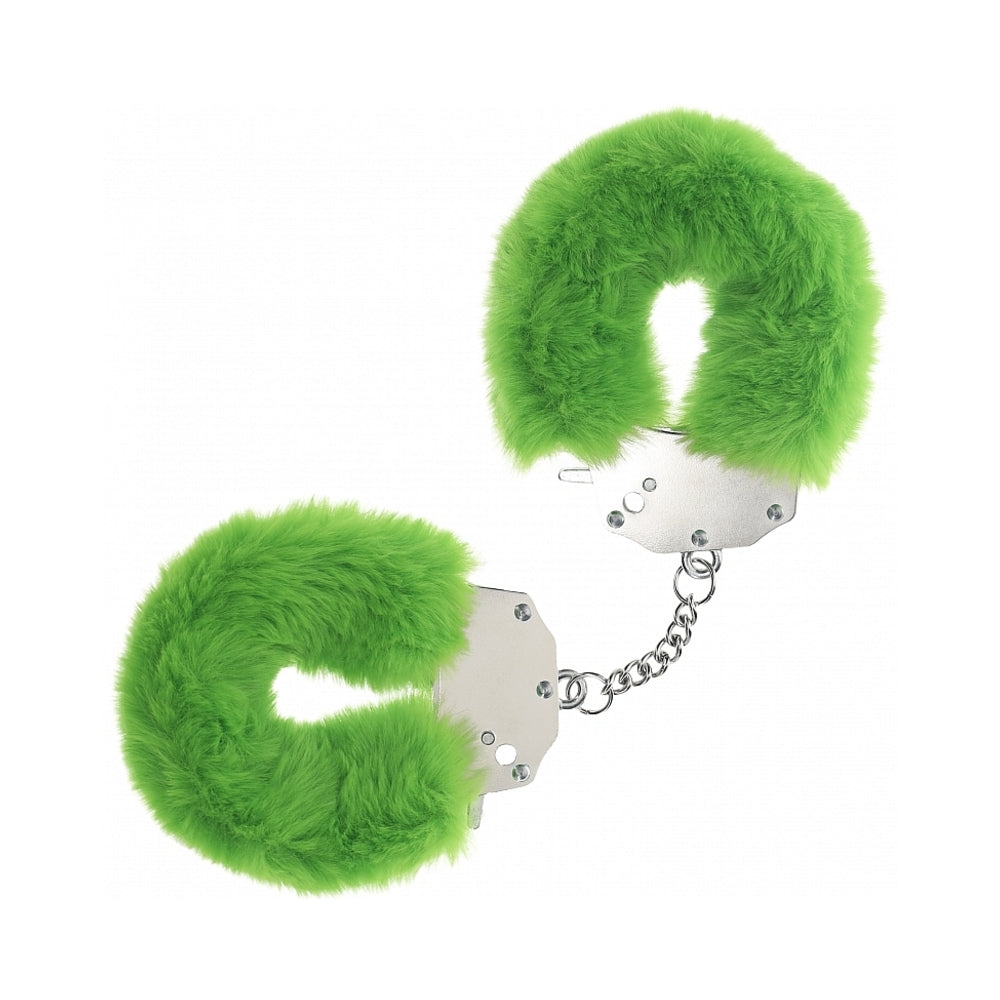 Ouch! Heavy-Duty Fluffy Handcuffs Green — Nalpac