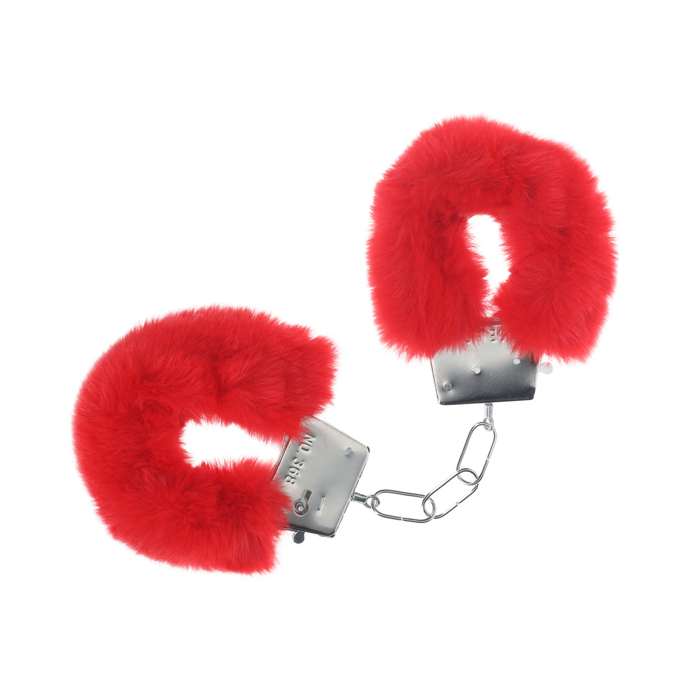 Ouch! Classic Fluffy Handcuffs Red — Nalpac