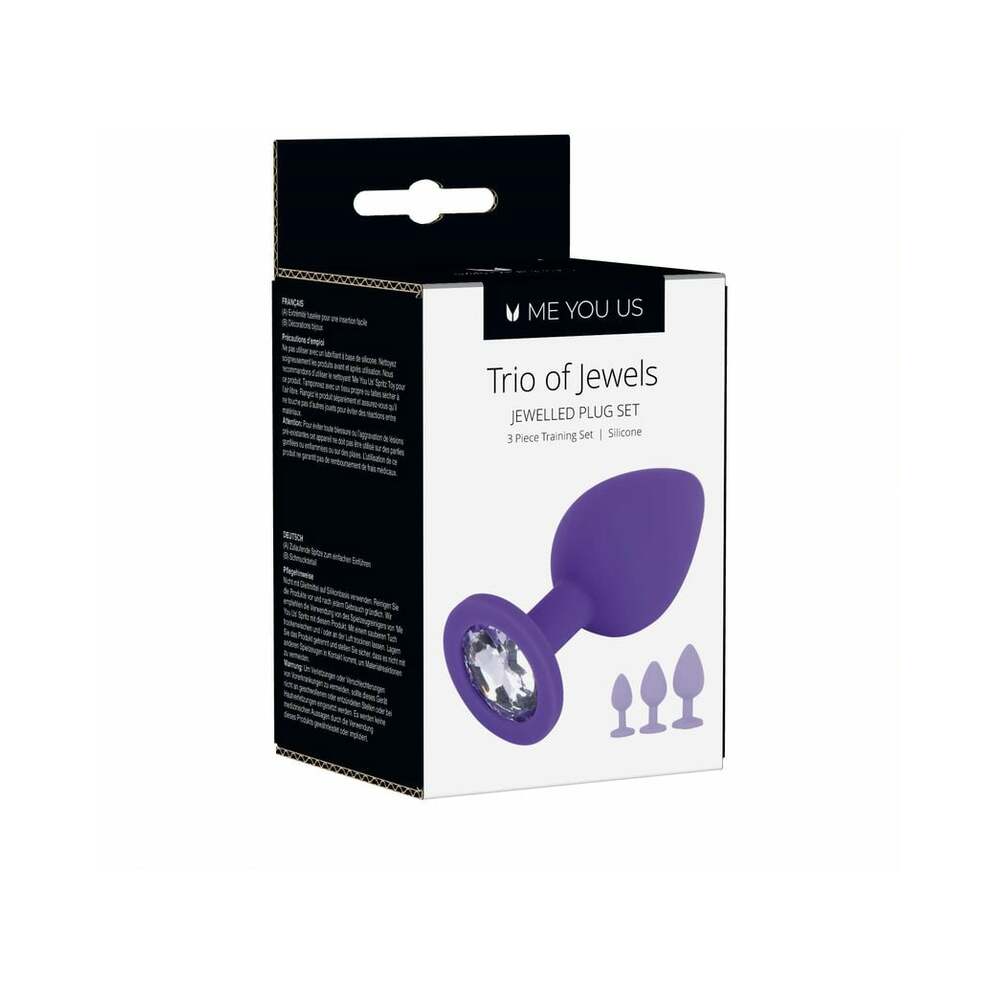 Me You Us Trio of Jewels 3-Piece Training Plug Set Purple — Nalpac