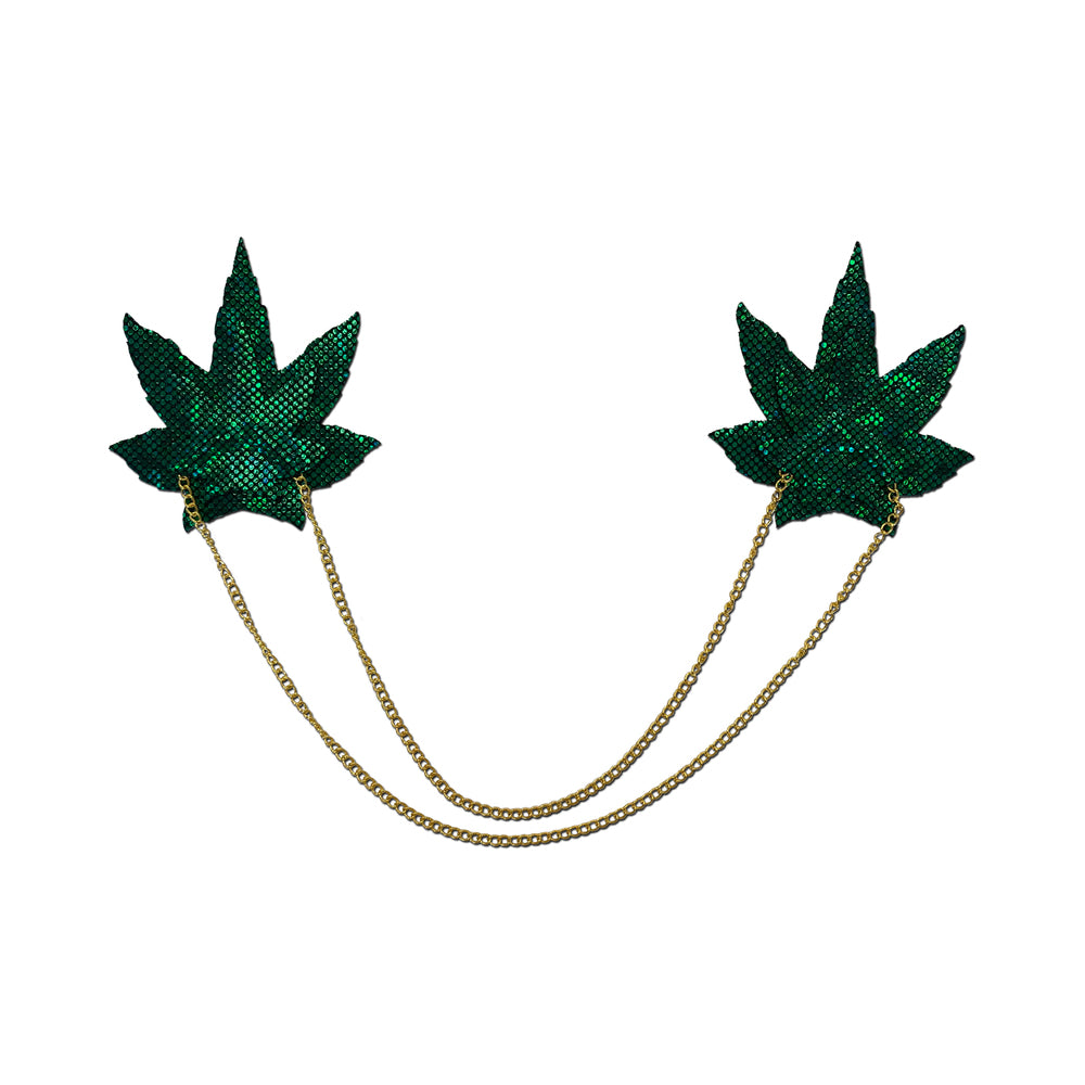 Pastease Chains: Shattered Glass Disco Ball Green Weed with Gold Chain ...