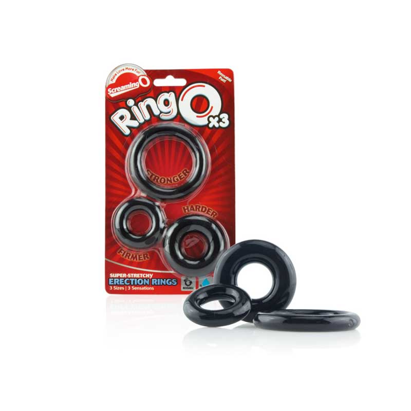 Screaming O RingO 3-Pack Black of Asst Sizes (Box of 6) — Nalpac