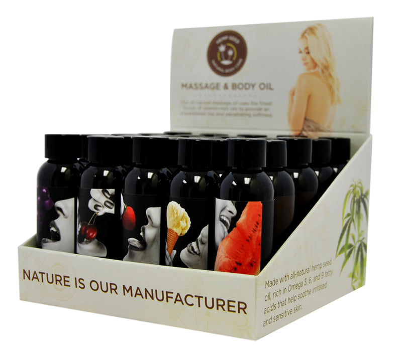 Earthly Body Edible Massage Oil Counter Display (25 asst 2oz bottles ...