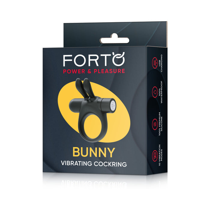 Forto Bunny Rechargeable Silicone Vibrating Cockring with Stimulating ...
